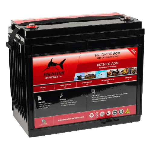 Predator Batteries 12v 160Ah AGM Battery – 3 Year Guarantee – Deep ...